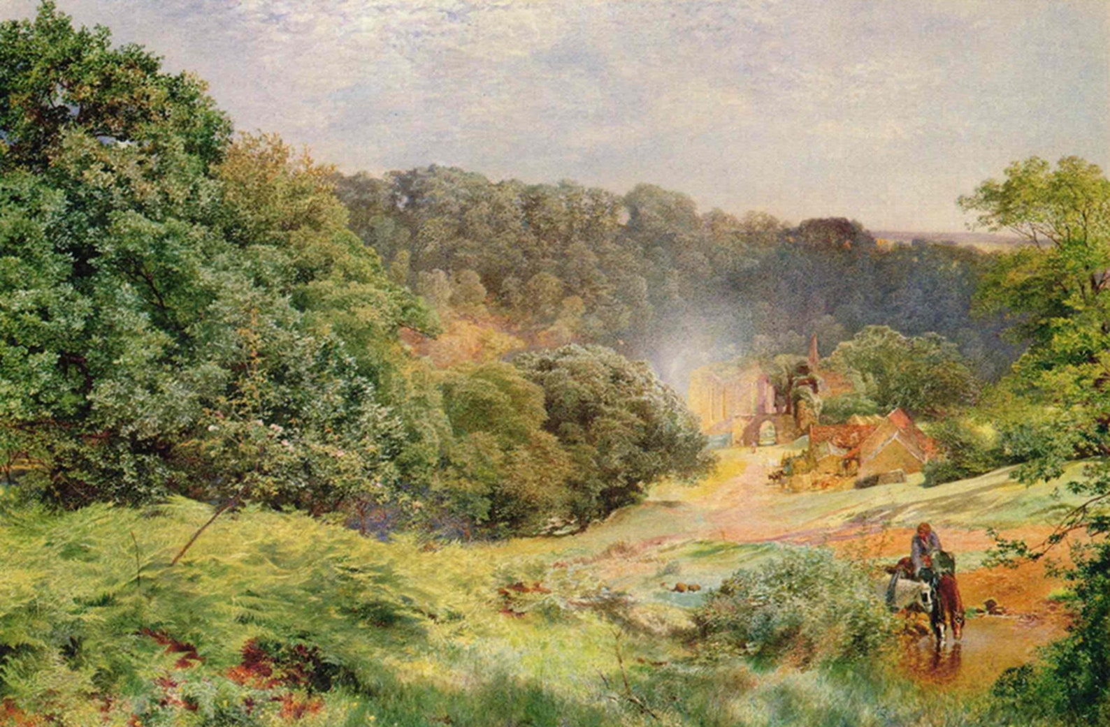 Alfred William Hunt: “finchale Priory", Extremely Rare Vintage ...