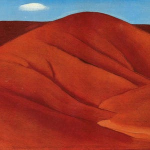 Georgia O’keeffe: "red Hills With White Cloud", Extremely Rare Vintage ...