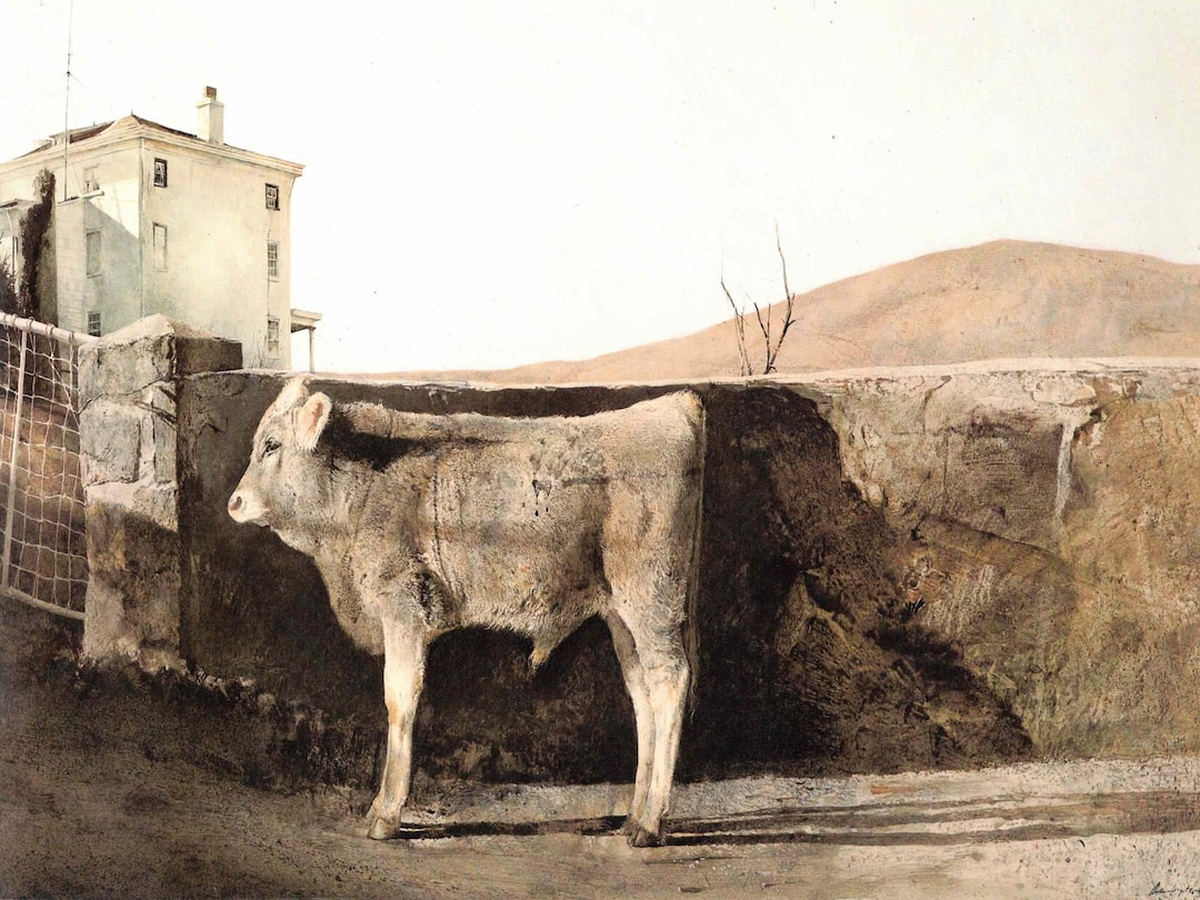 Andrew Wyeth: “young Bull I", Extremely Rare Vintage Bookplate Print ...