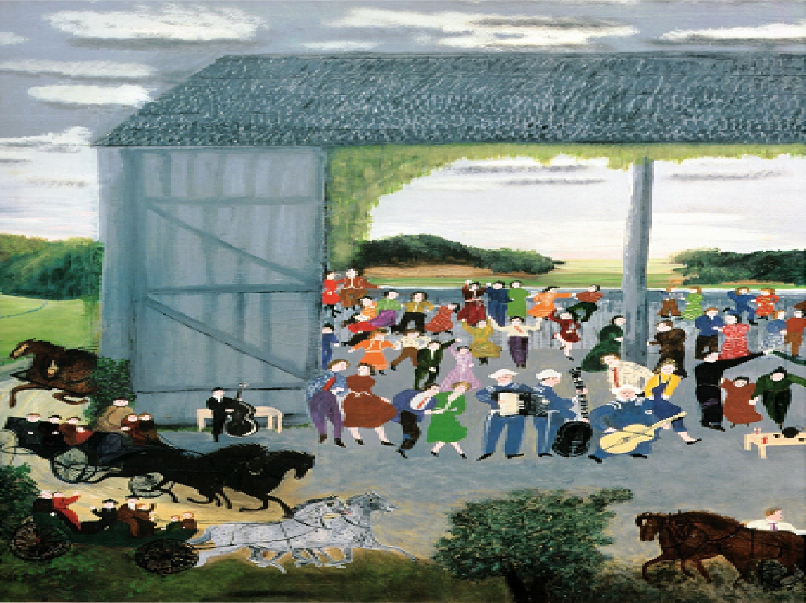 Grandma Moses: barn Dance Extremely Rare Original - Etsy