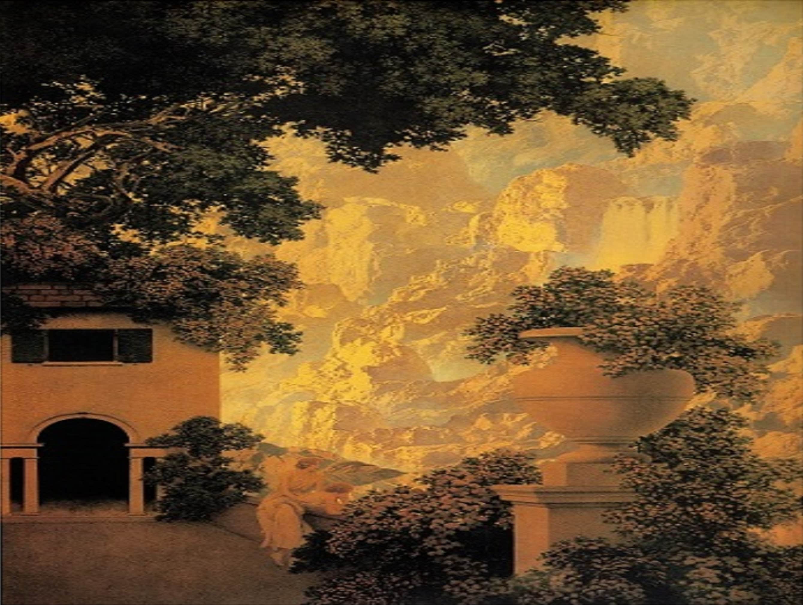 Maxfield Parrish: "sunrise; General Electric Mazda Lamps Calendar 1933 ...