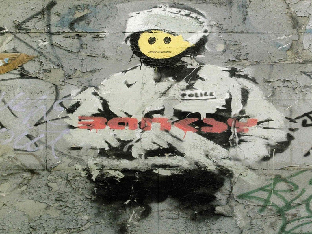 Banksy: “riot Cop Ii", Extremely Rare Full-page Bookplate Print ...