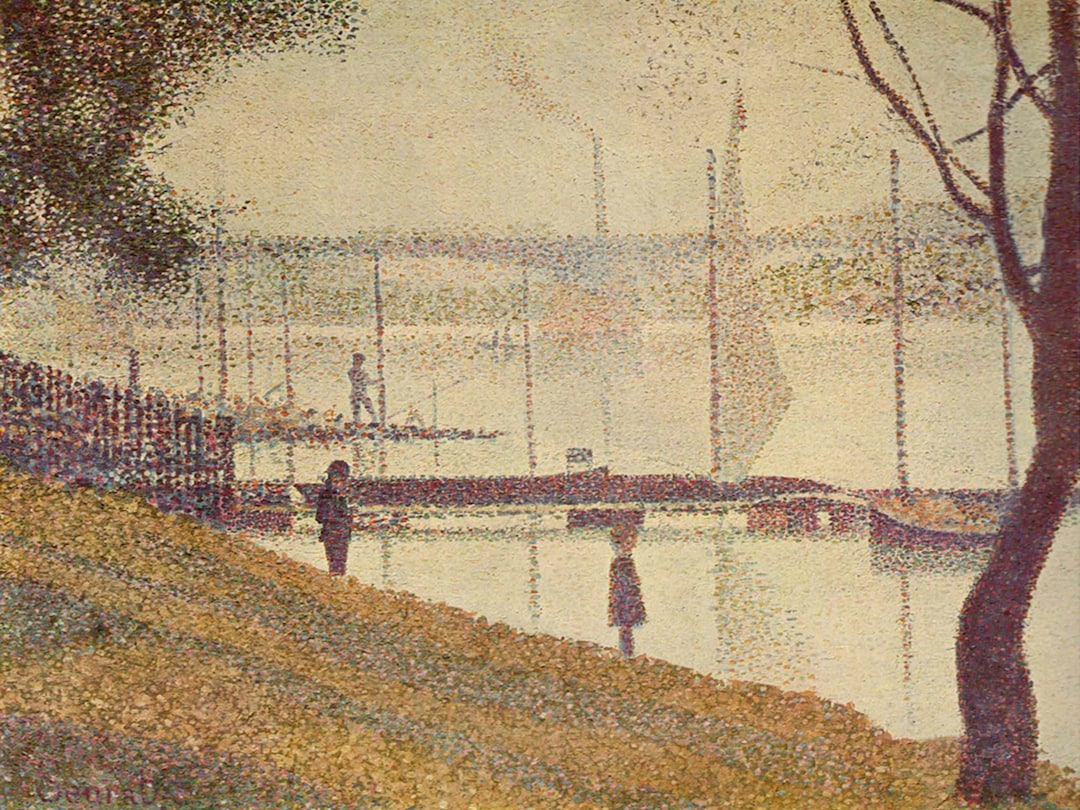 Georges Seurat: “bridge at Courbevoie", Detail, Extremely Rare Vintage ...