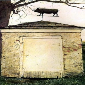 Jamie Wyeth: “pig House", Extremely Rare Vintage Bookplate Print ...