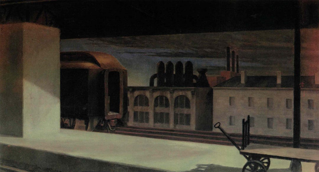 Edward Hopper: “dawn in Pennsylvania", Extremely Rare Vintage Bookplate ...