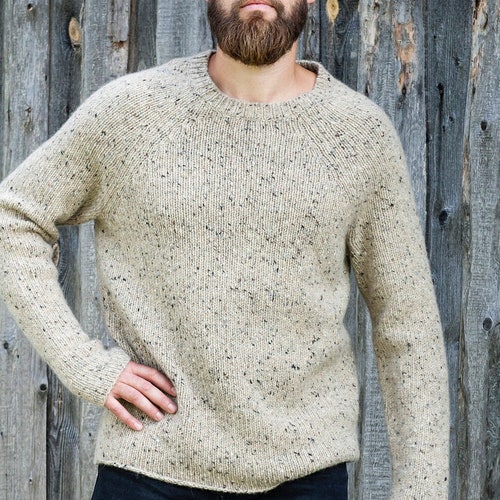 Natural Wool Men's Jumper Hand Knitted Pullover for Man - Etsy