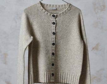 WOOL CARDIGAN Handmade wool sweater Natural green wool | Etsy