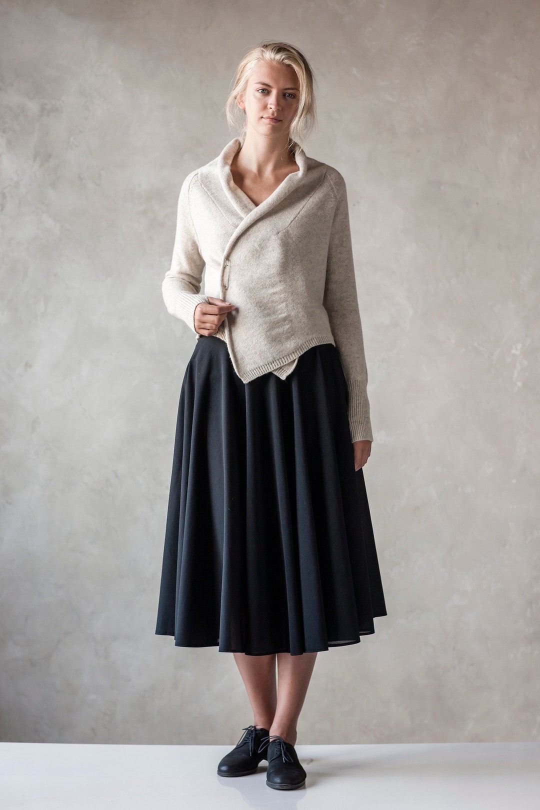 Wool Cardigan, Handmade Wool Wrap, Natural Light Wool Cardigan, Hand ...