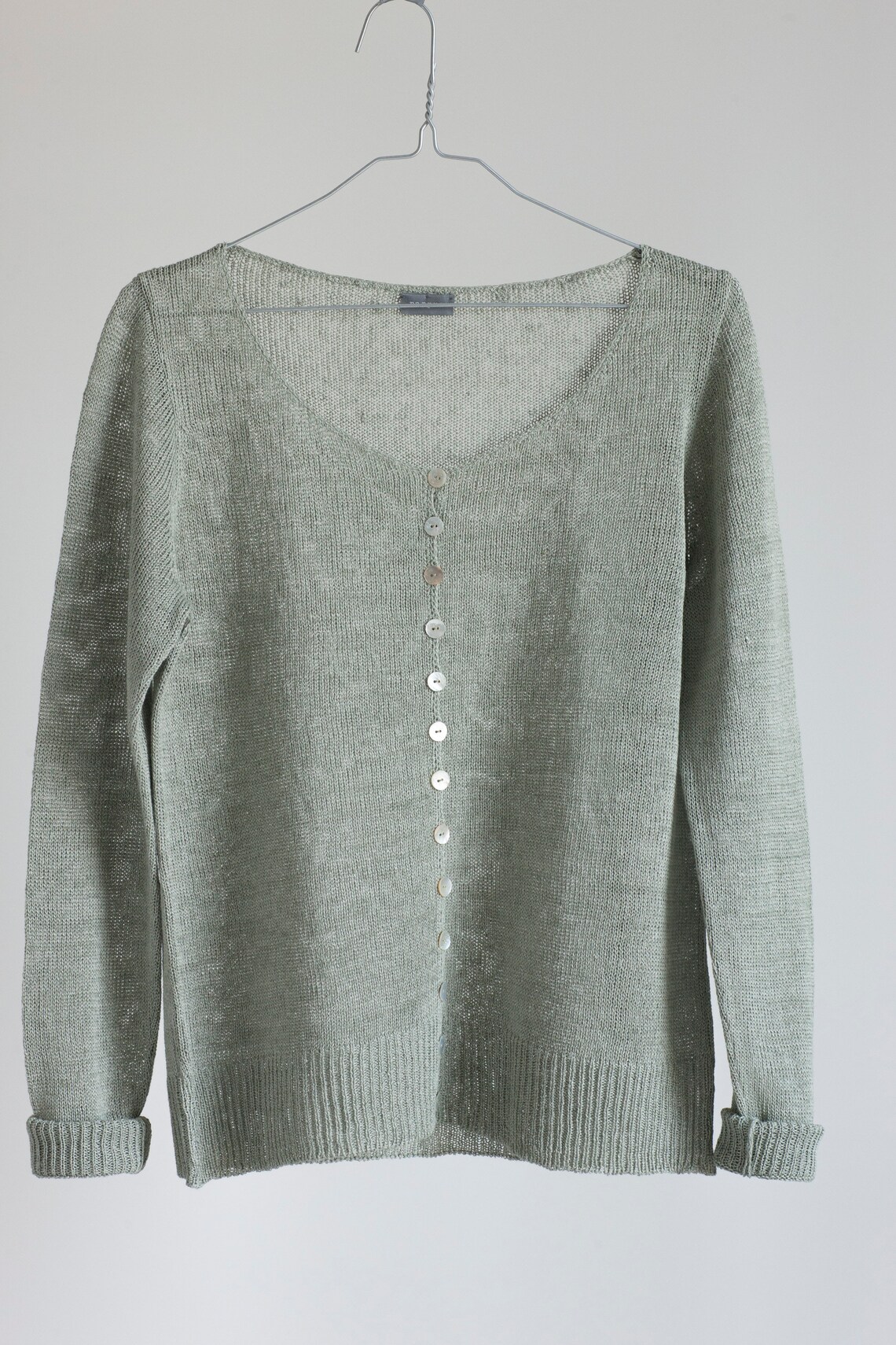 Linen cardigan Knit linen sweater Linen summer cardigan | Etsy