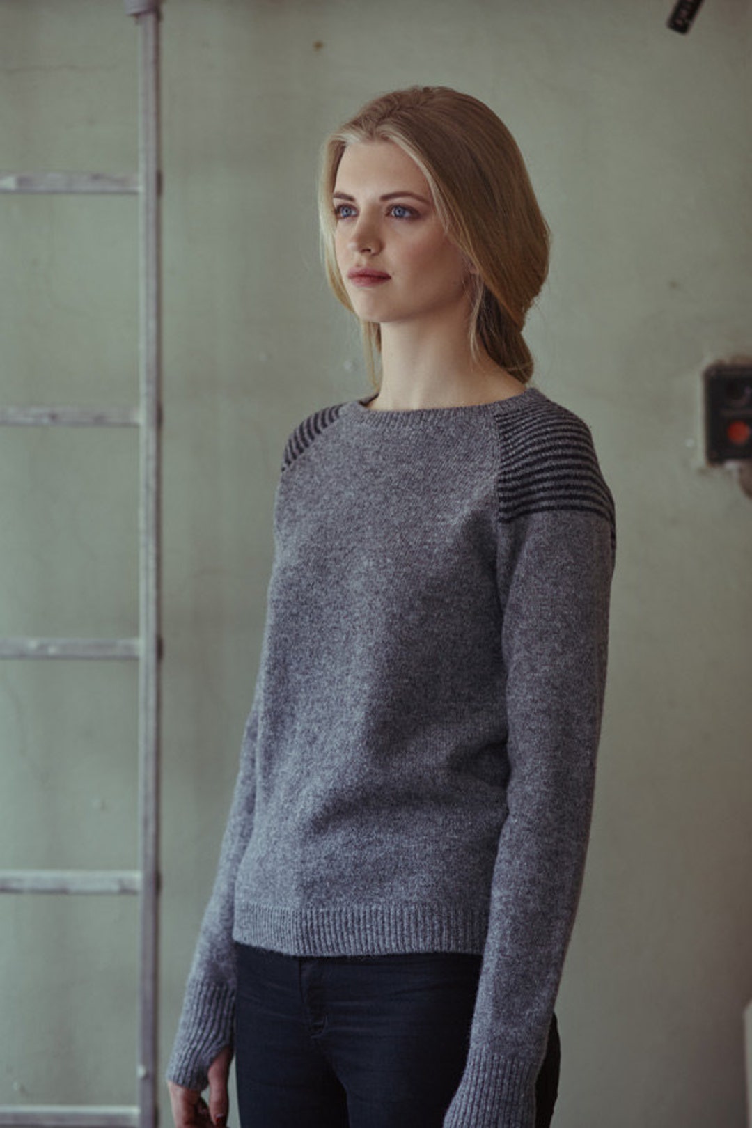 Wool Jumper, Handmade Wool Sweater, Natural Grey Wool Sweater, Hand ...