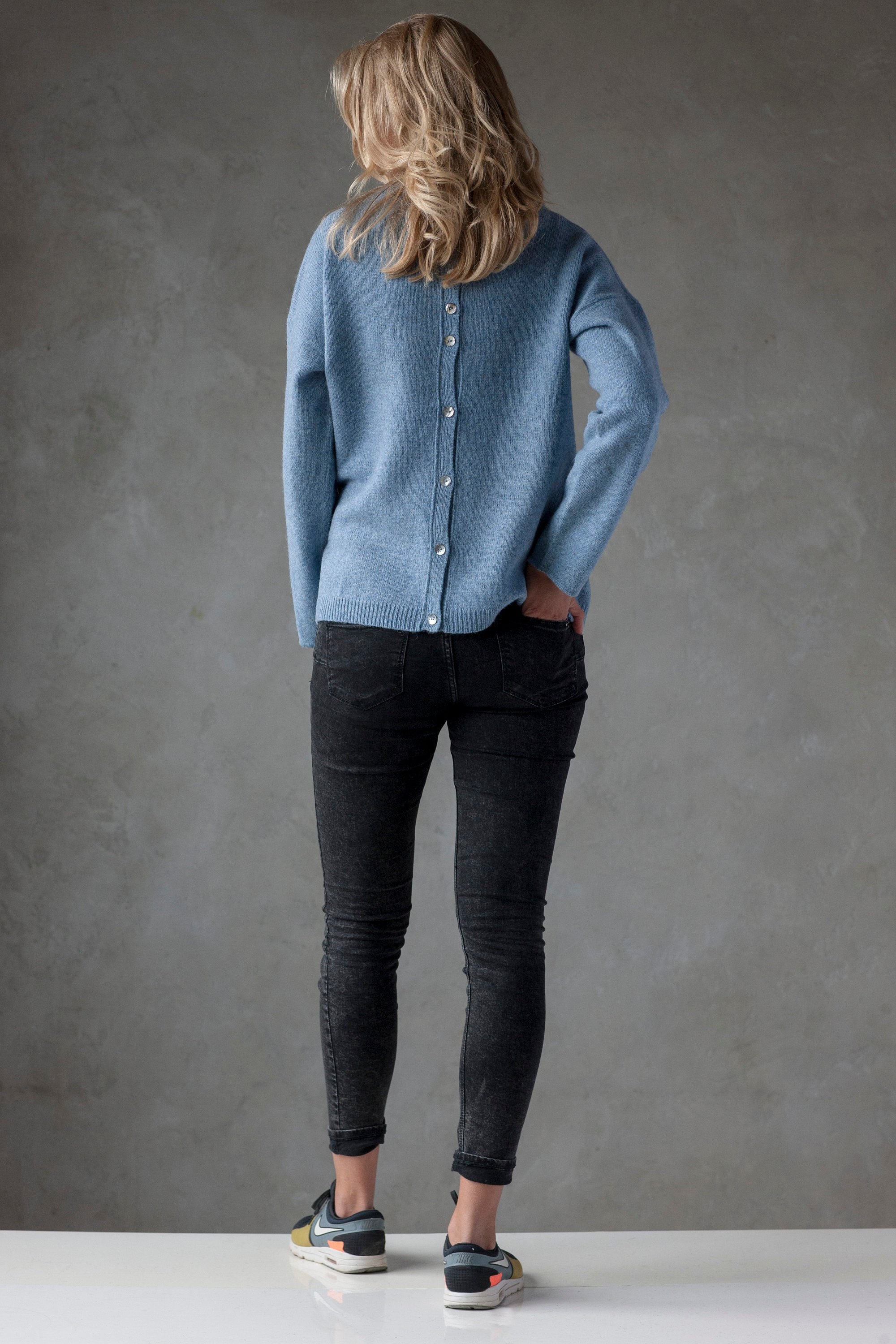 WOOL SWEATER Roll Neck Sweater Button Back Sweater Knitted | Etsy