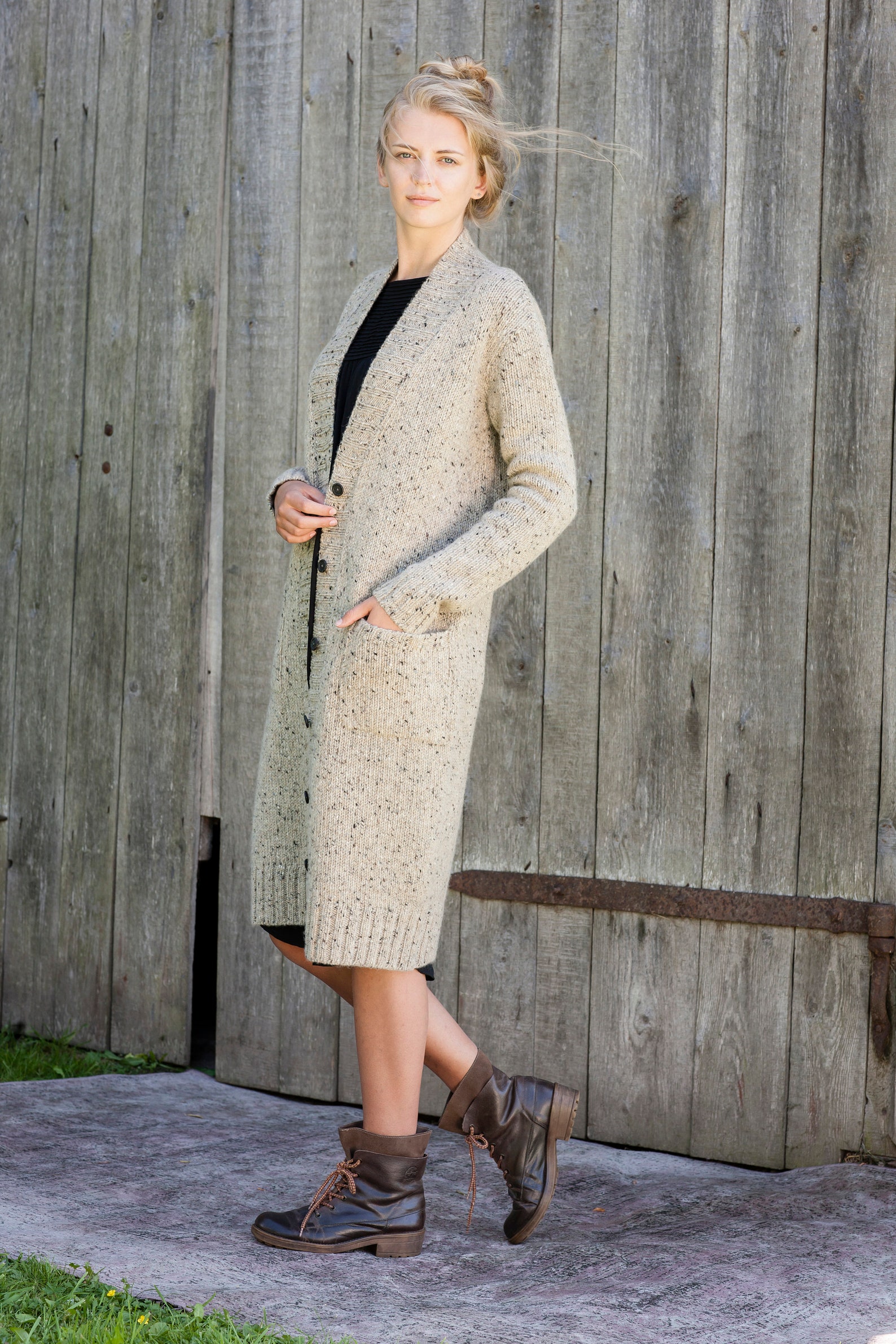 Long Tweed Cardigan, Thick Wool Cardigan, Button Down Winter Cardigan ...