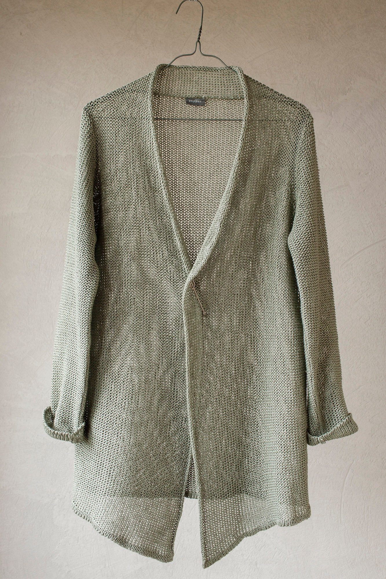 Linen Wrap Cardigan, Knitted Linen Sweater, Linen Summer Jacket ...
