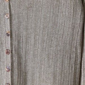 Linen Summer Cardigan, Ribbed Pure Linen Cardigan, Knitted Linen ...