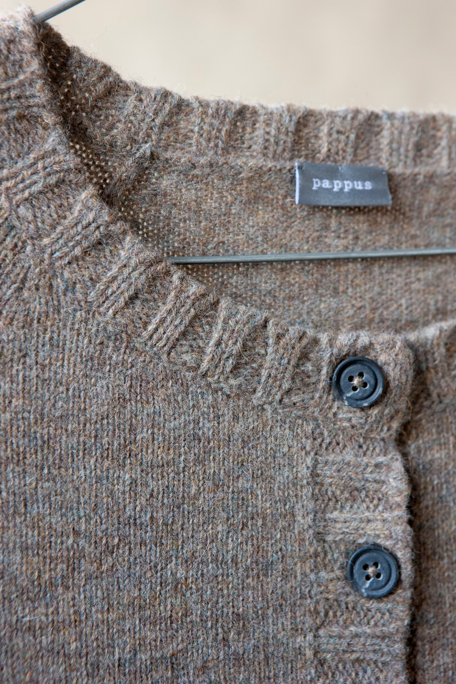 WOOL CARDIGAN Handmade Wool Sweater Natural Brown Wool - Etsy