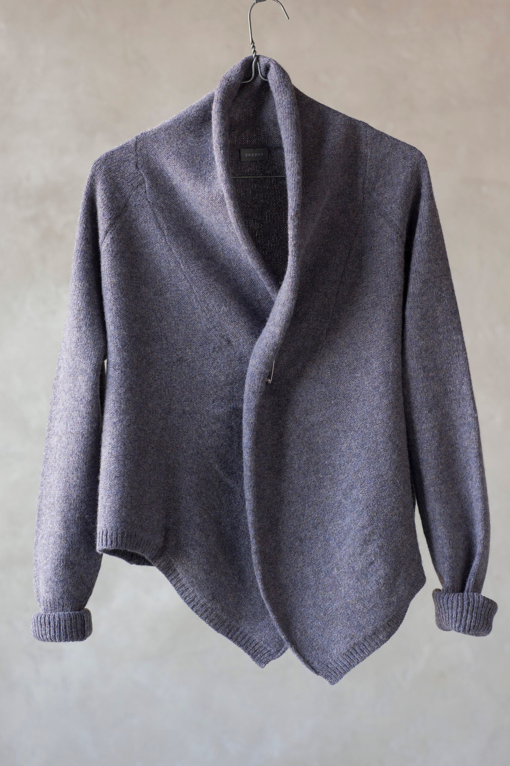Wool Cardigan Handmade Wool Wrap Greyish Violet Wool - Etsy