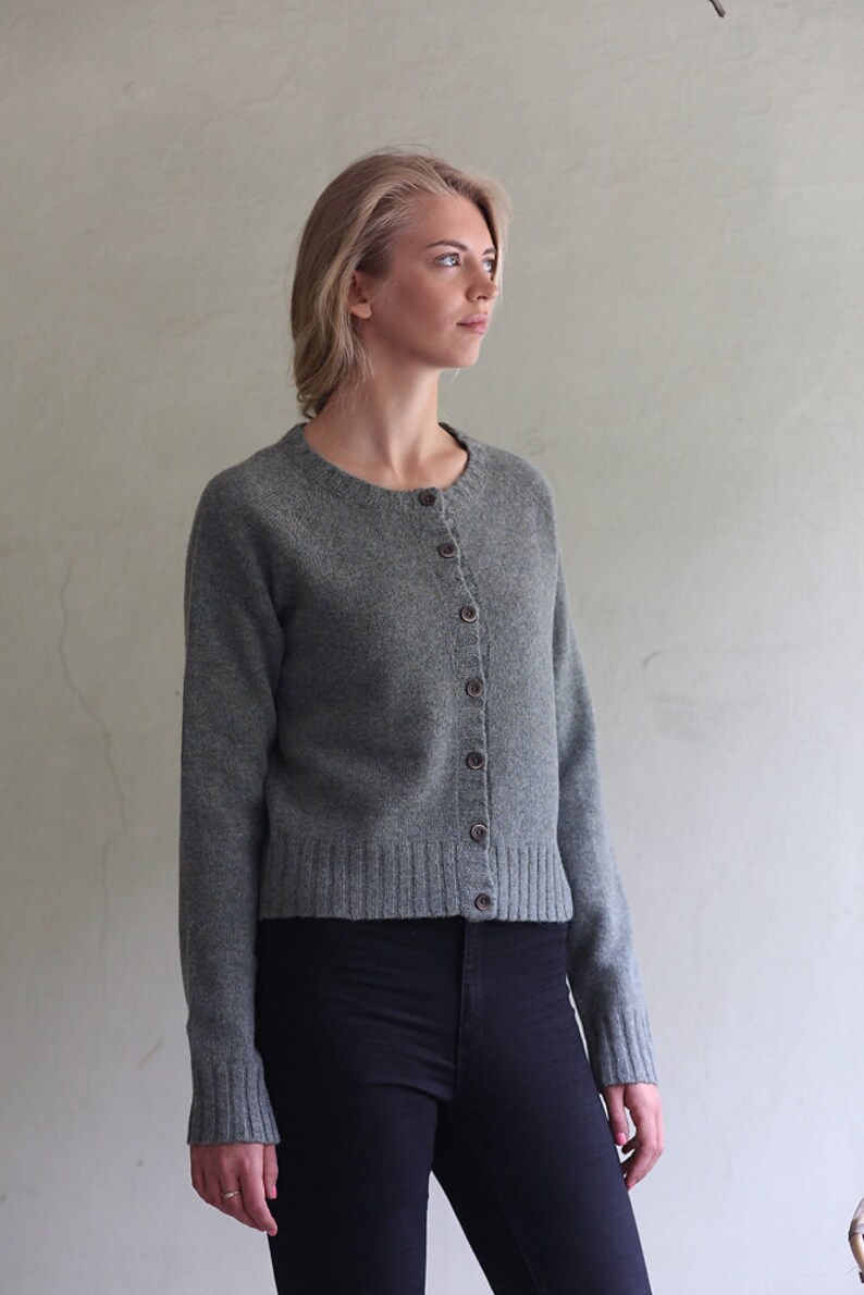 Wool Cardigan Handmade Wool Sweater Natural Grey Wool | Etsy