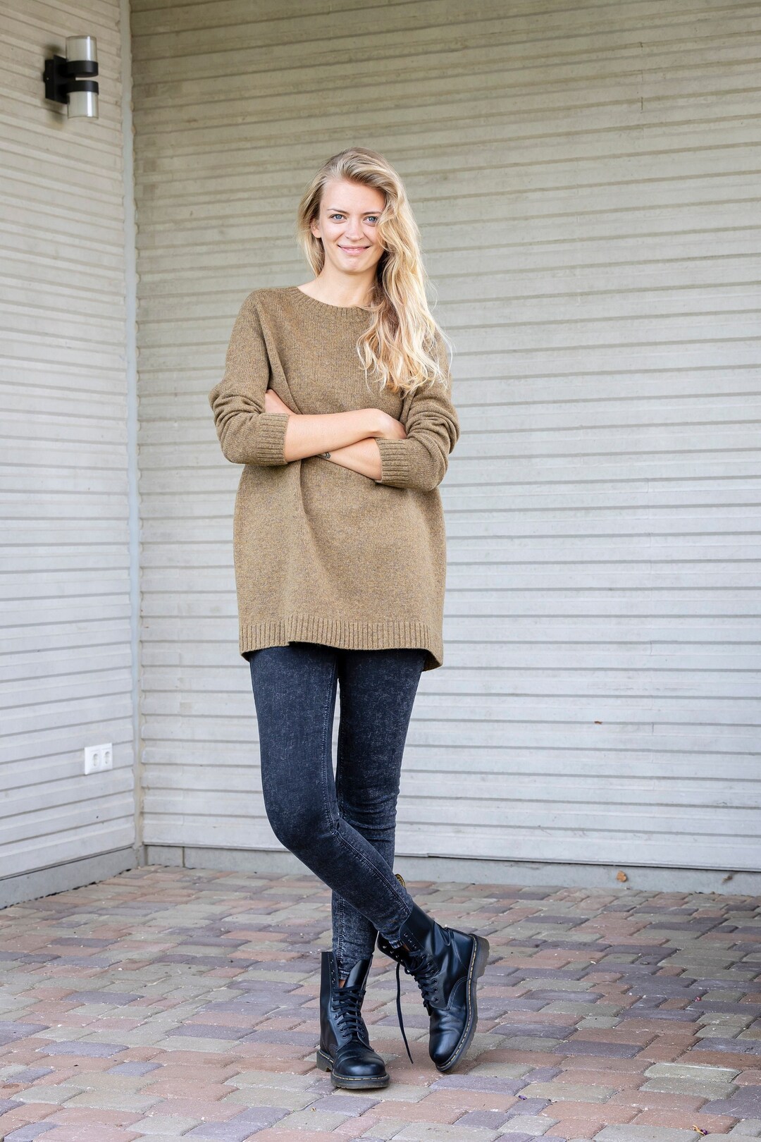 Long WOOL SWEATER, Knitted Long Sweatshirt, Basic Wool Pullover, Women ...