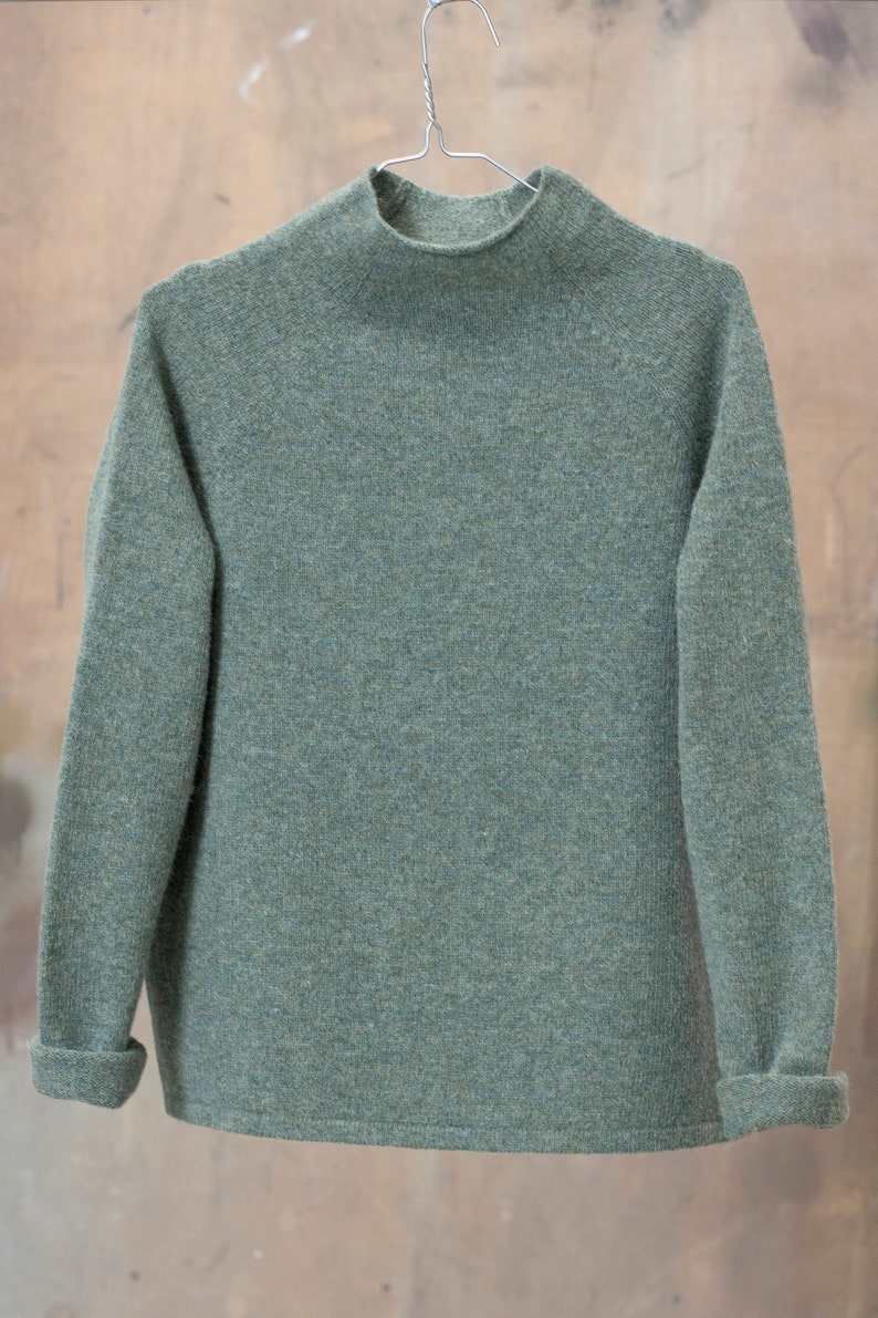 WOOL SWEATER Knitted sweatshirt Stand up collar sweater | Etsy