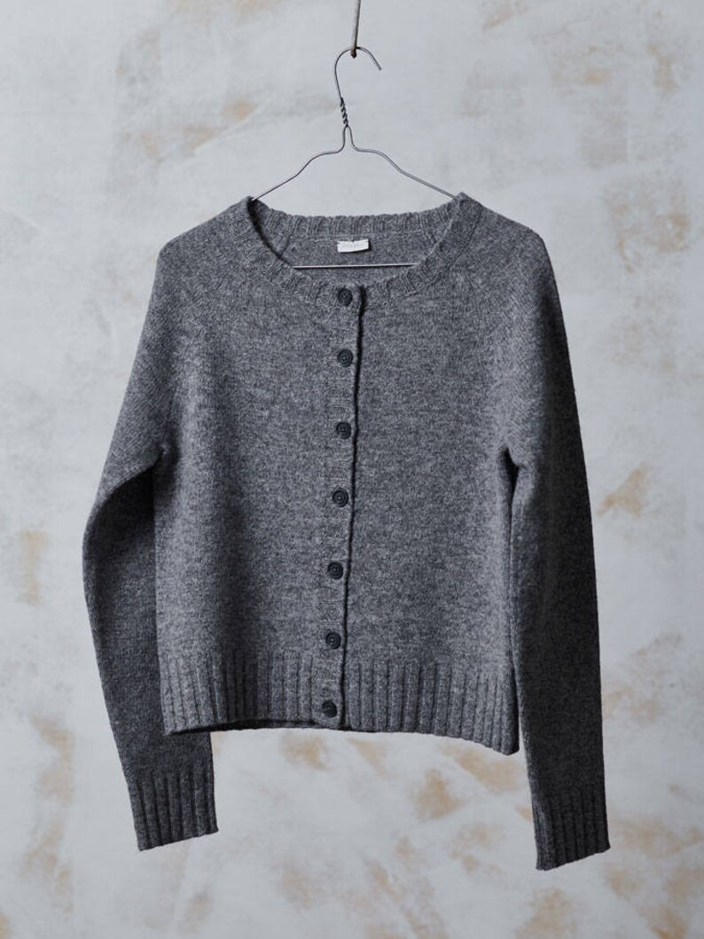 Wool Cardigan Handmade Wool Sweater Natural Grey Wool | Etsy