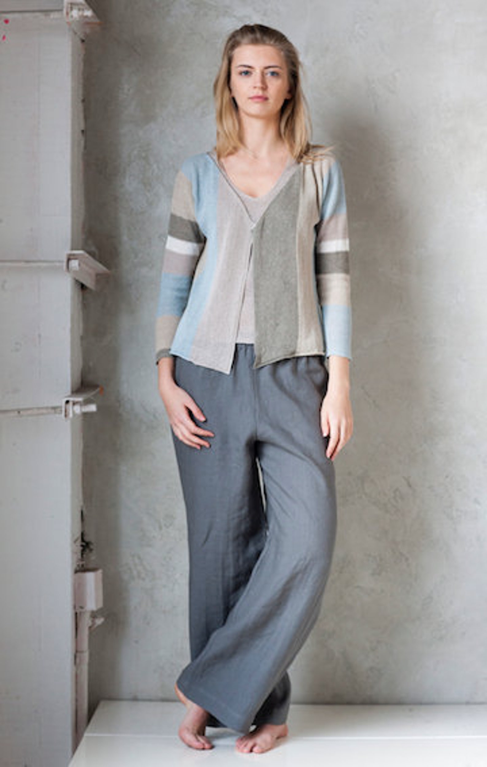 Knit Sweater Knit Linen Cardigan Linen Jacket Knit Linen - Etsy UK