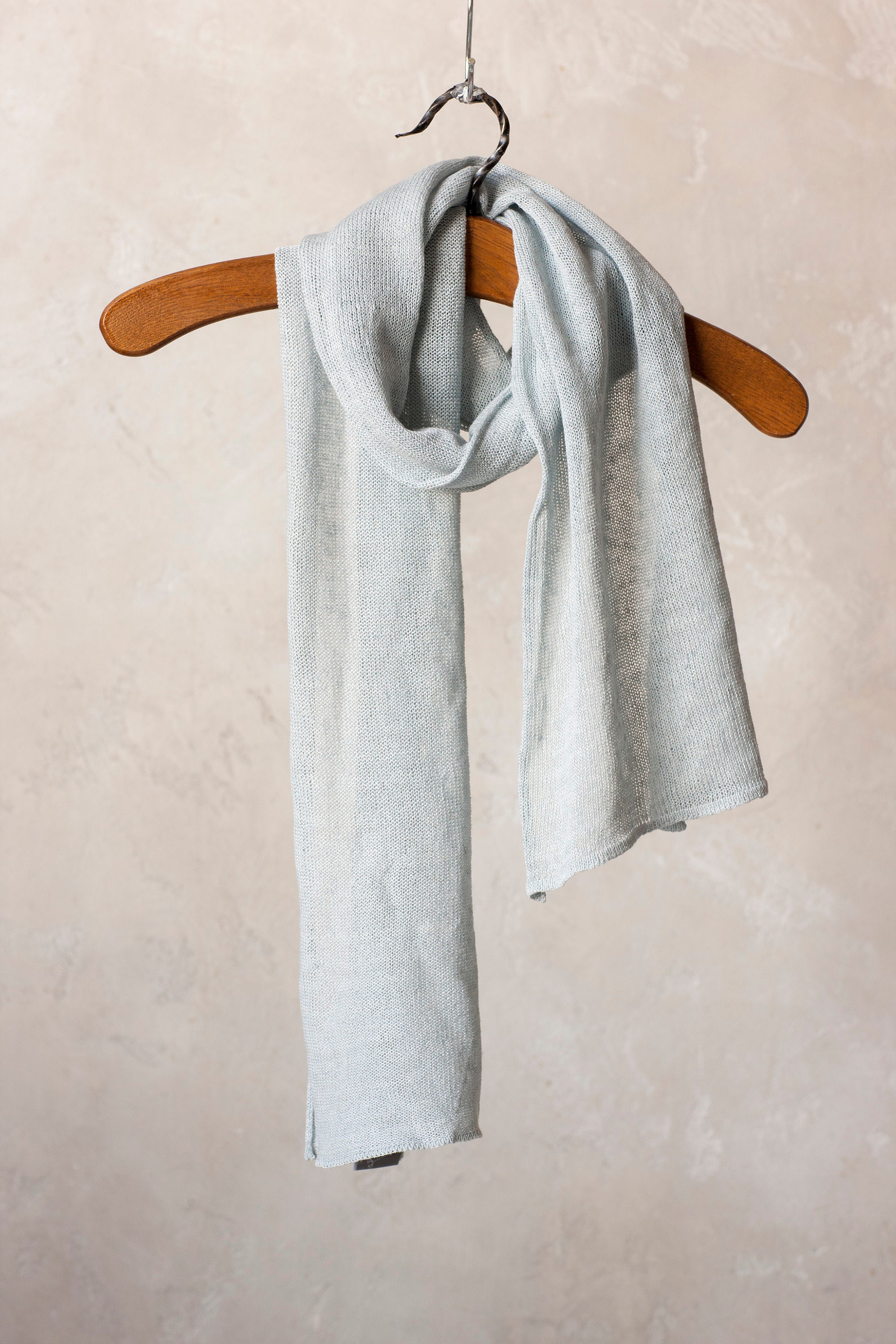 Linen SCARF Knit Scarf Unisex Shawl Knit Linen Summer | Etsy