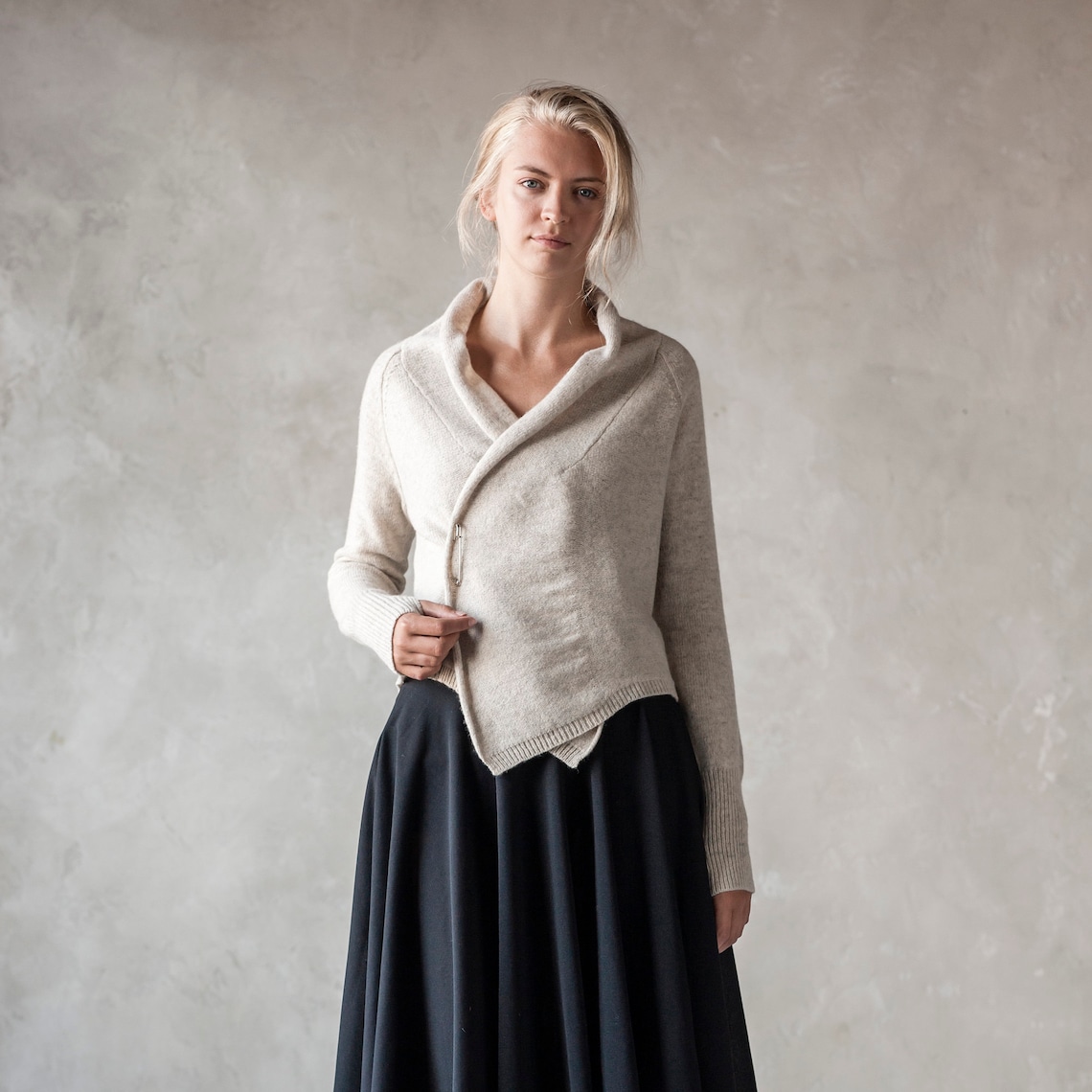 Wool Cardigan Handmade Wool Wrap Natural Light Wool - Etsy