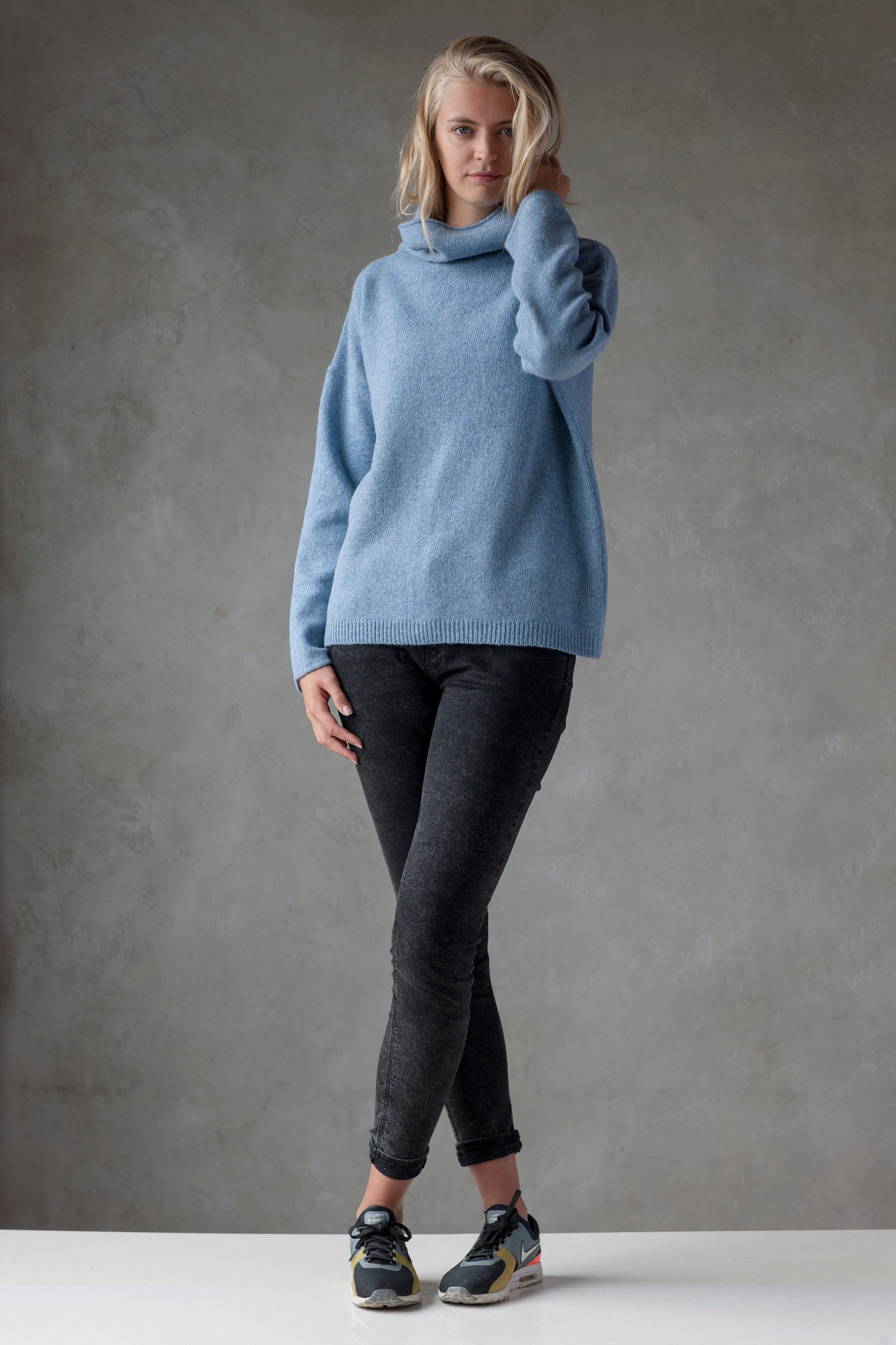 WOOL SWEATER Roll neck sweater Button back sweater Knitted | Etsy