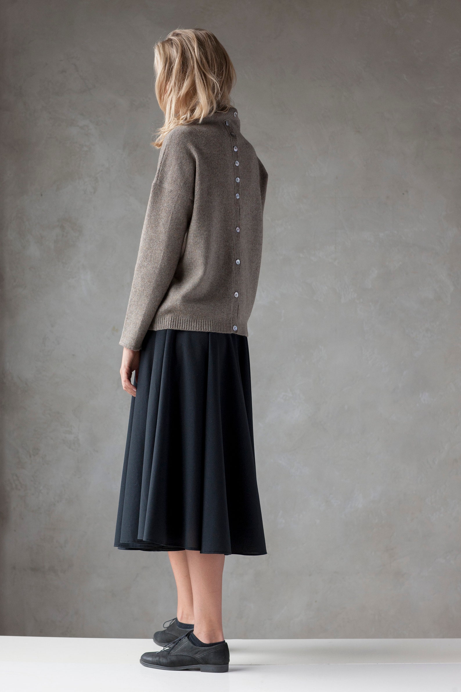 WOOL SWEATER Roll Neck Sweater Button Back Sweater Knitted - Etsy UK