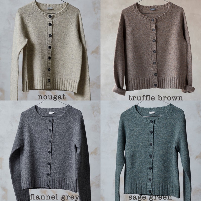 Wool Cardigan Handmade Wool Sweater Natural Grey Wool | Etsy