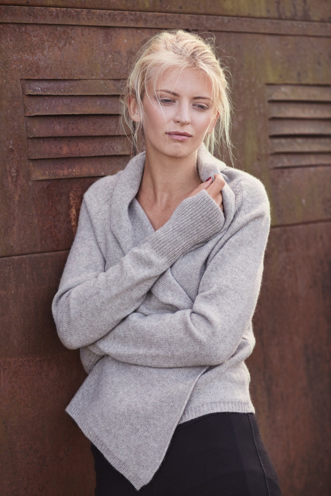 Wool Cardigan, Handmade Wool Wrap, Natural Light Wool Cardigan, Hand ...