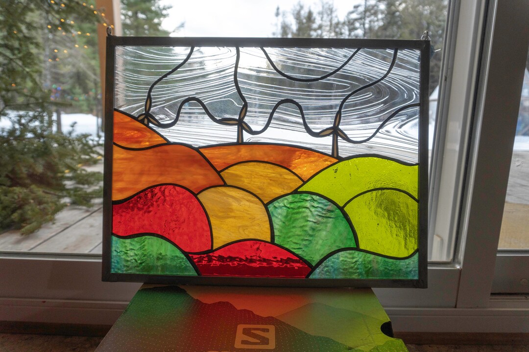 Stained Glass Forest With Wind Turbines - Etsy