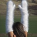 FUZZY Mohair WHITE Long Mittens Thick Warm Handmade Soft Ski Cosy ...