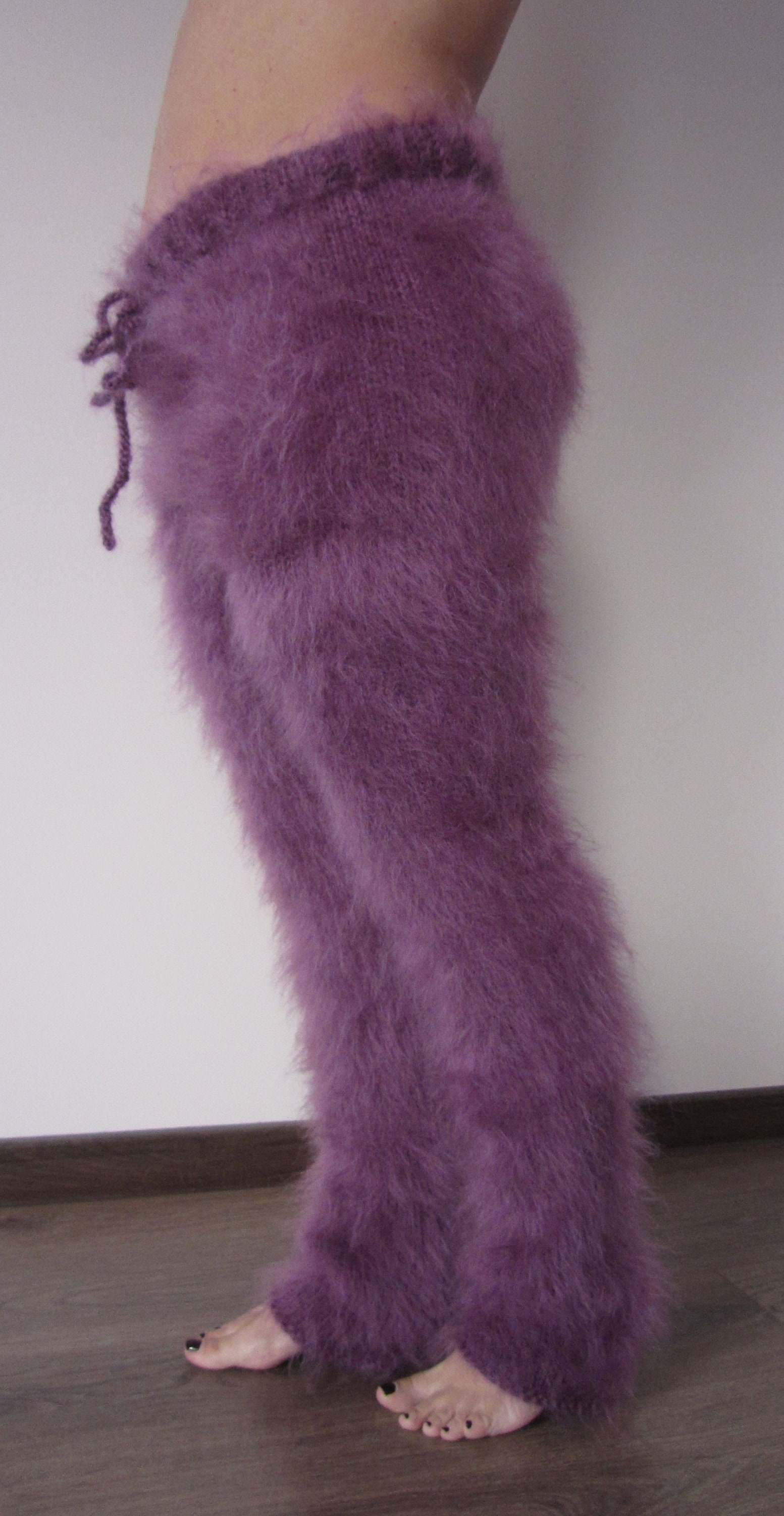 FUZZY MOHAIR Hand Knitted ROSE Pants Legwarmers Trousers Soft - Etsy