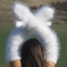 FUZZY Mohair WHITE Long Mittens Thick Warm Handmade Soft Ski Cosy ...