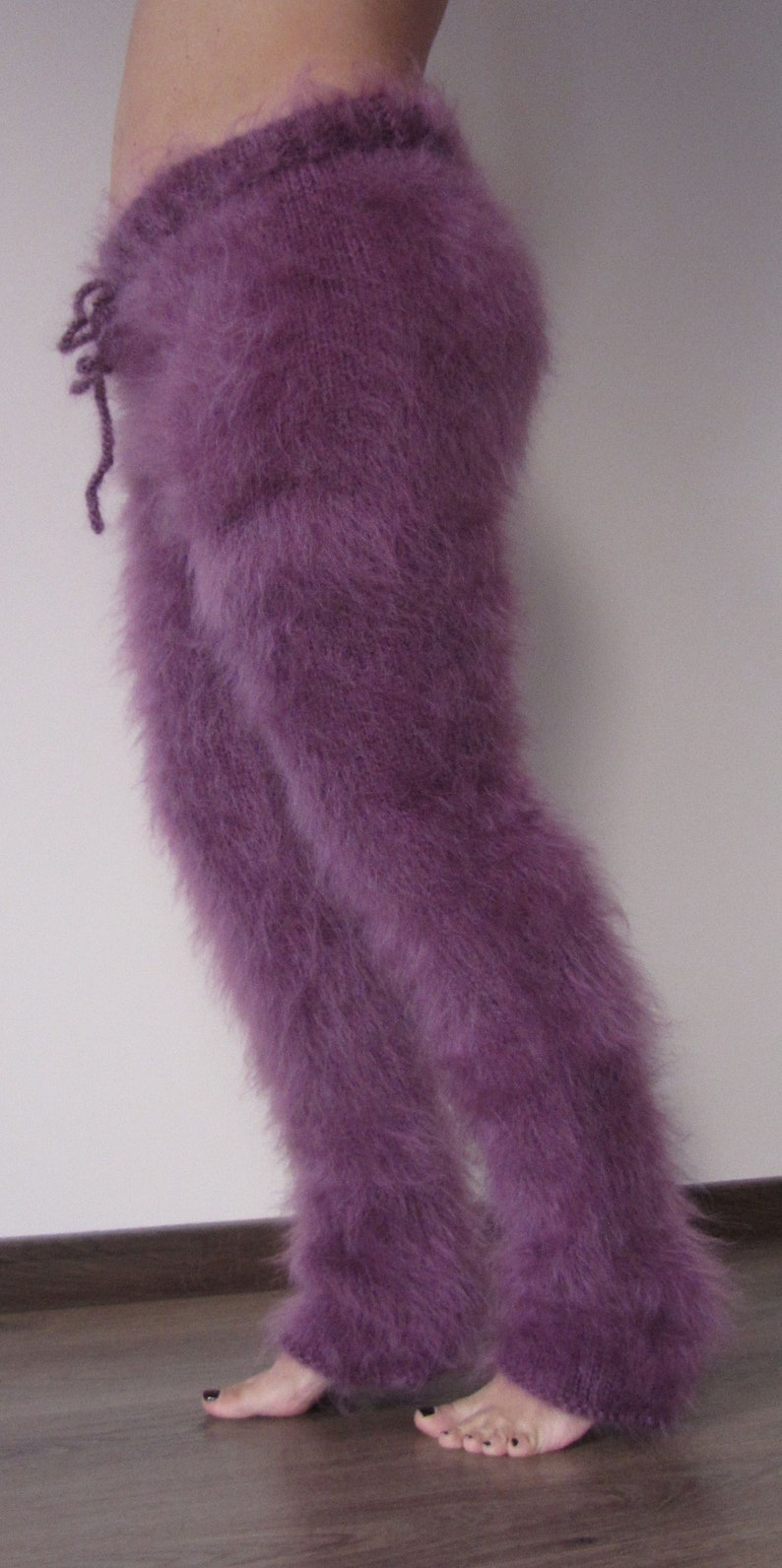 FUZZY MOHAIR Hand Knitted ROSE Pants Legwarmers Trousers Soft - Etsy