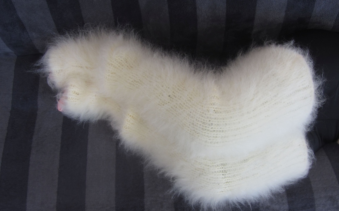 FUZZY Mohair Hand Knitted IVORY Gaiters LEGWARMERS Legging - Etsy