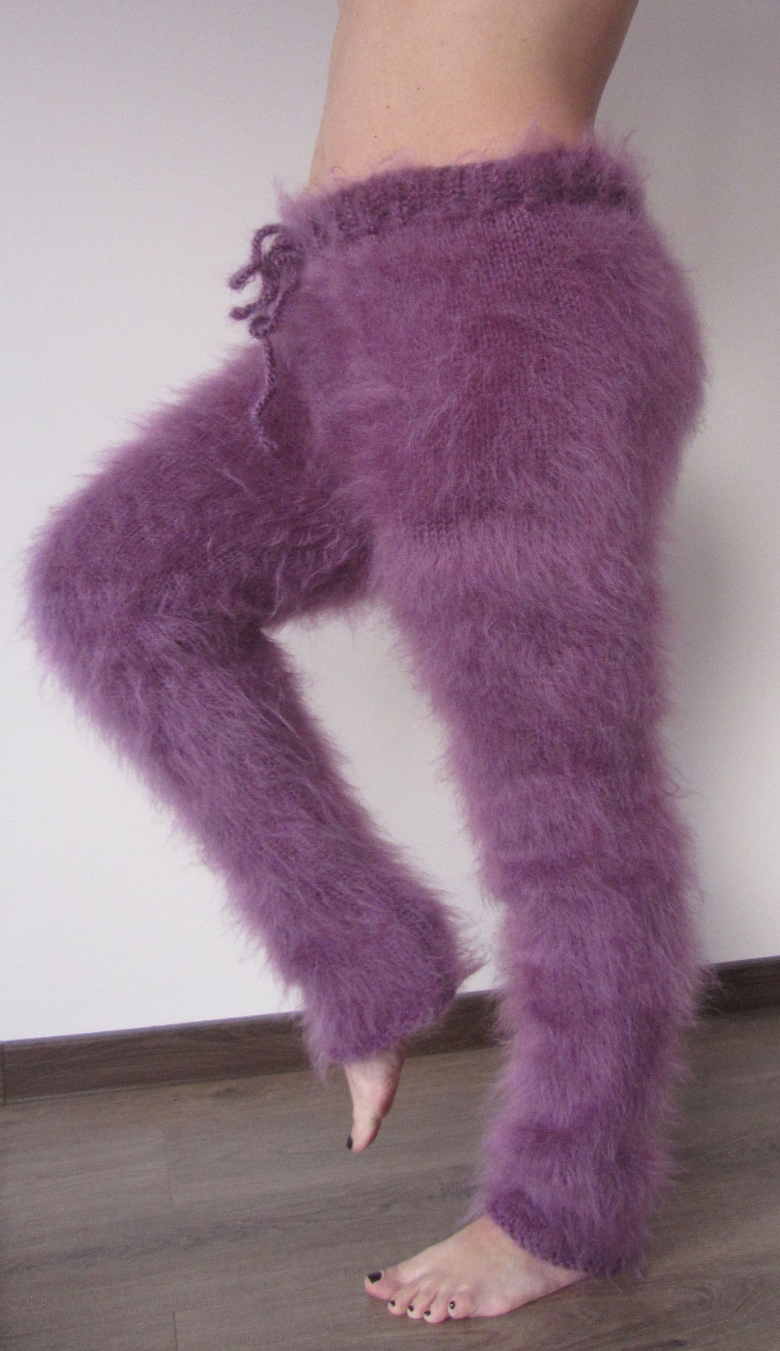 FUZZY MOHAIR Hand Knitted ROSE Pants Legwarmers Trousers Soft - Etsy