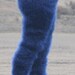 FUZZY MOHAIR Navy Blue Thick Tights Pants With Socks Fluffy Thick ...
