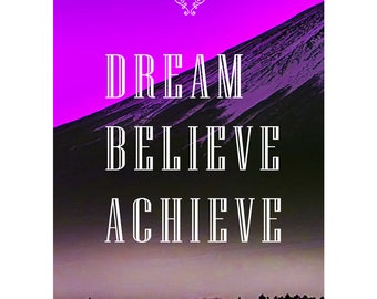 Dream it Believe it Achieve it Hand-lettered motivational | Etsy