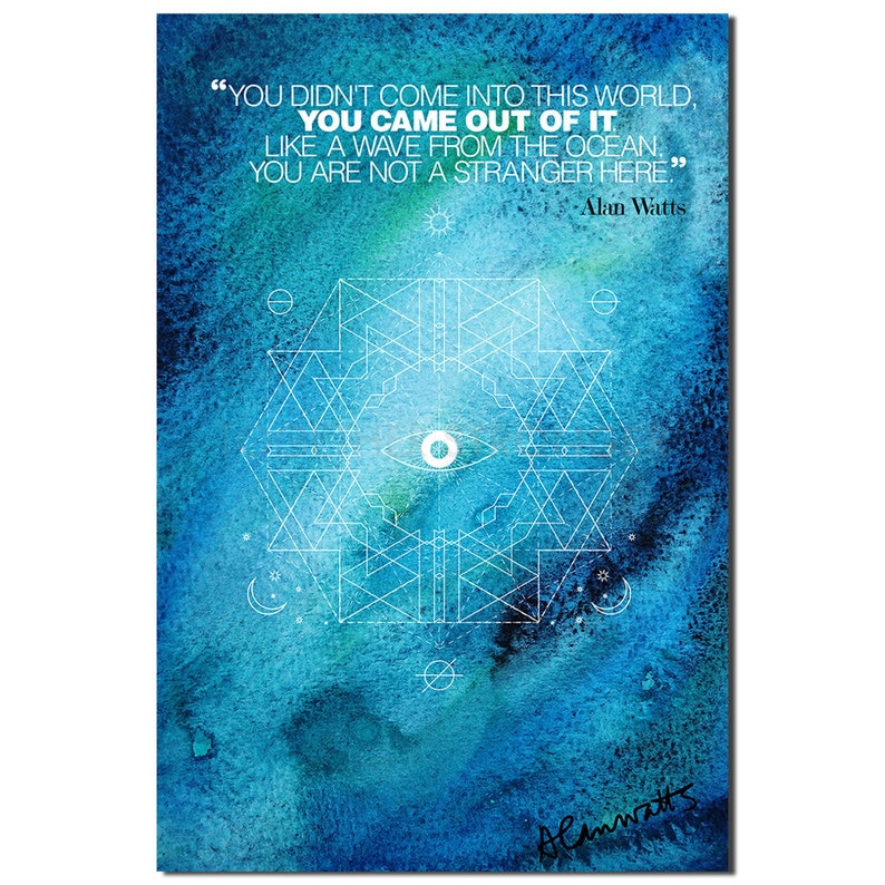 Alan Watts quote art pre signed photo print poster 12x8 | Etsy