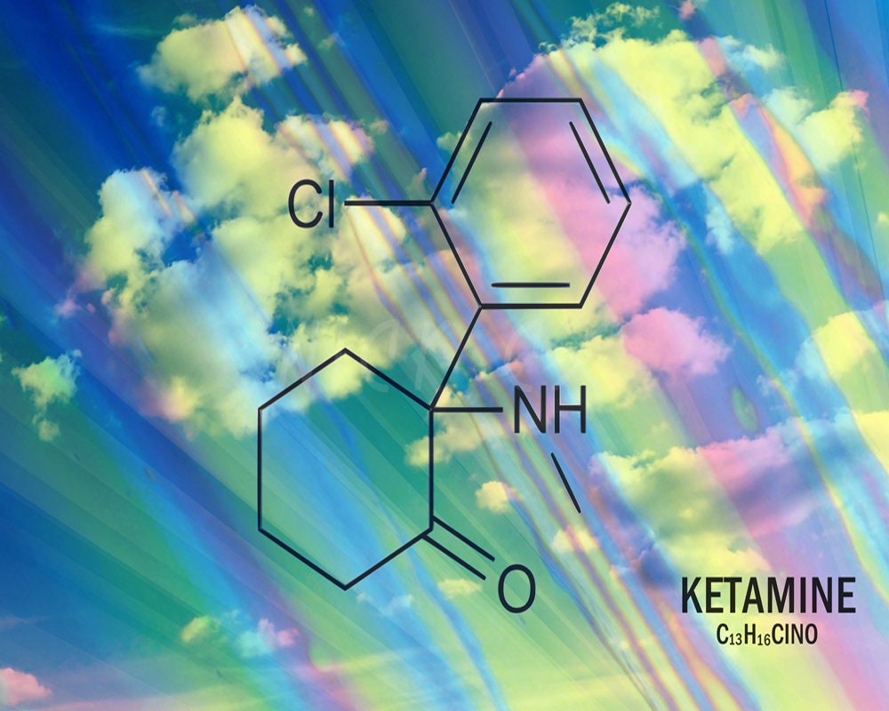 Ketamine molecule art poster print 12x8 inches 30cm x 20cm | Etsy