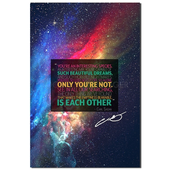 Carl Sagan Quote Art Pre Signed Photo Print Poster 12x8 | Etsy