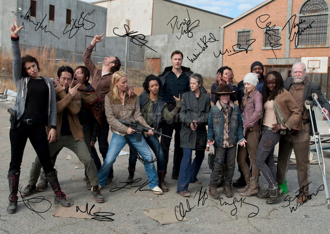 The Walking Dead Cast Pre Signed Photo Print Poster - 12x8 Inches (30cm ...