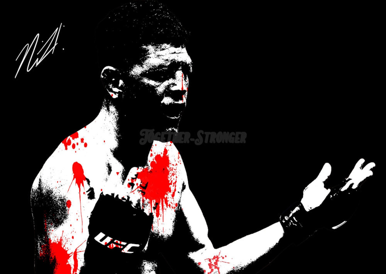 Nick Diaz Blood Art Pre Signed Photo Print Poster 12x8 - Etsy Israel