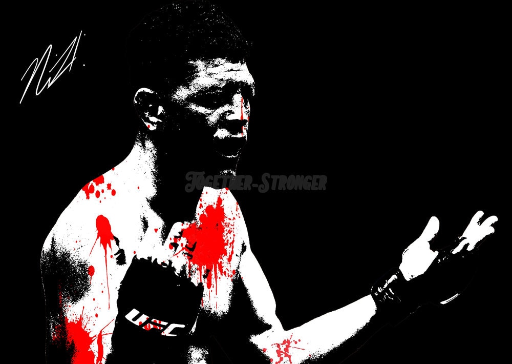 Nick Diaz Blood Art Pre Signed Photo Print Poster 12x8 Inches 30cm X ...