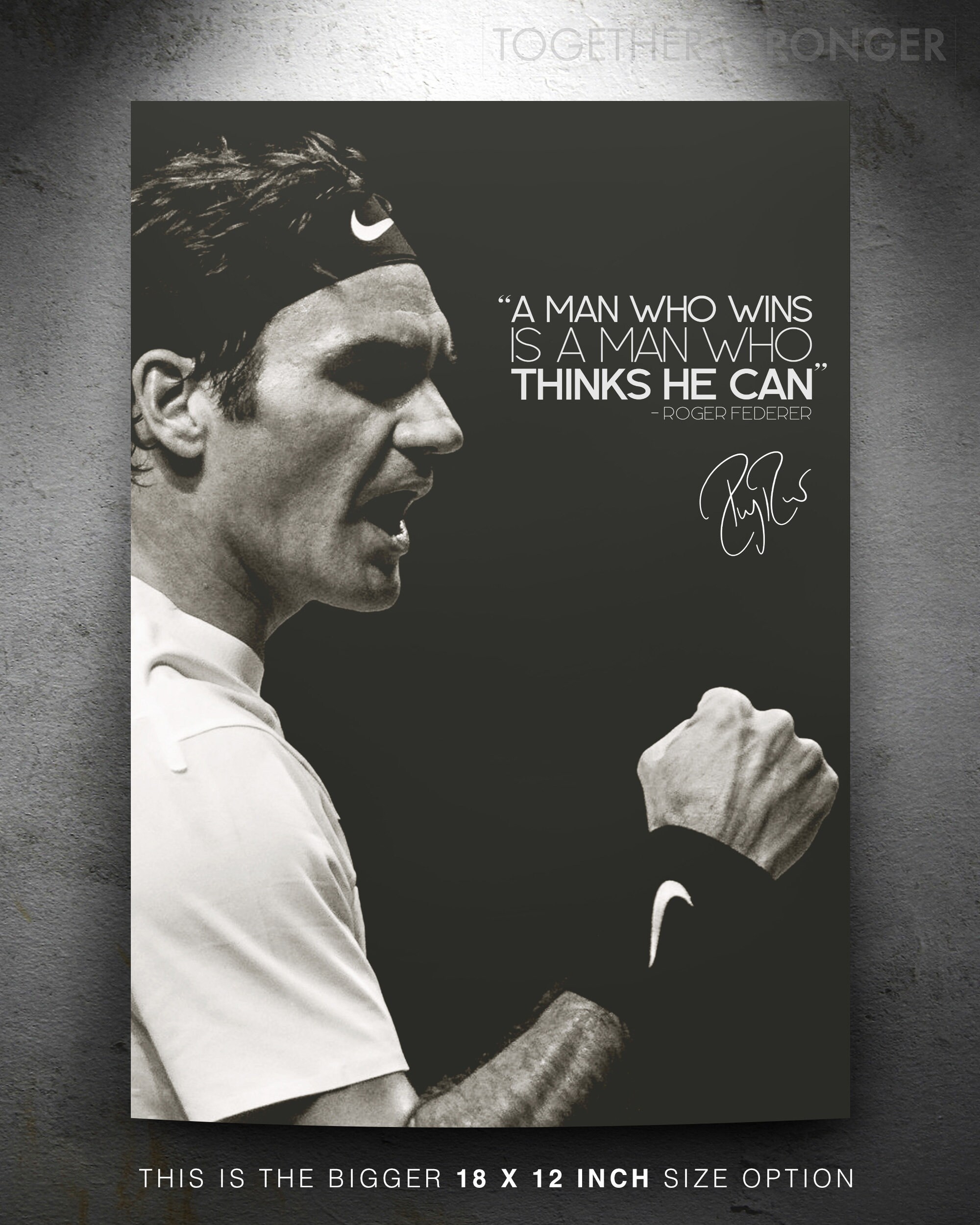 Roger Federer Inspirational Quote Poster Print Pre Signed | Etsy