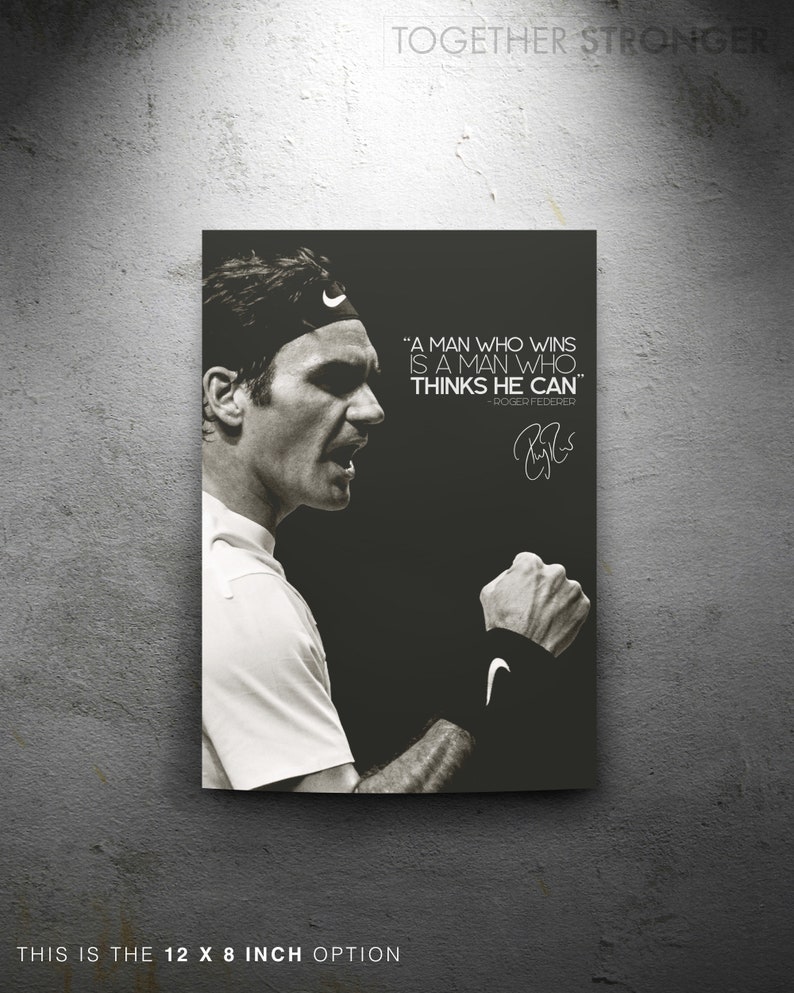 Roger Federer Inspirational Quote Poster Print Pre Signed - Etsy