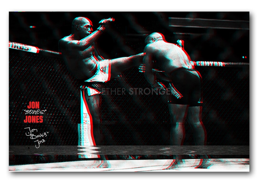 Jon Jones Head Kick Pre Signed Poster Print - 12x8 Inches (30cm X 20cm ...