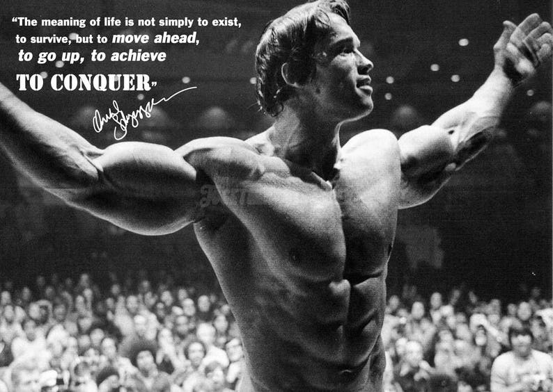 Arnold Schwarzenegger Quote Art Pre Signed Photo Print Poster | Etsy